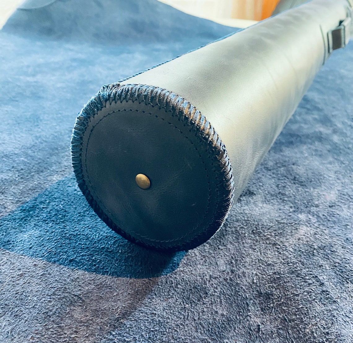 Leather Tube∅9 Cm.leather Map Case.bag for Architects.vintage Tube Case ...