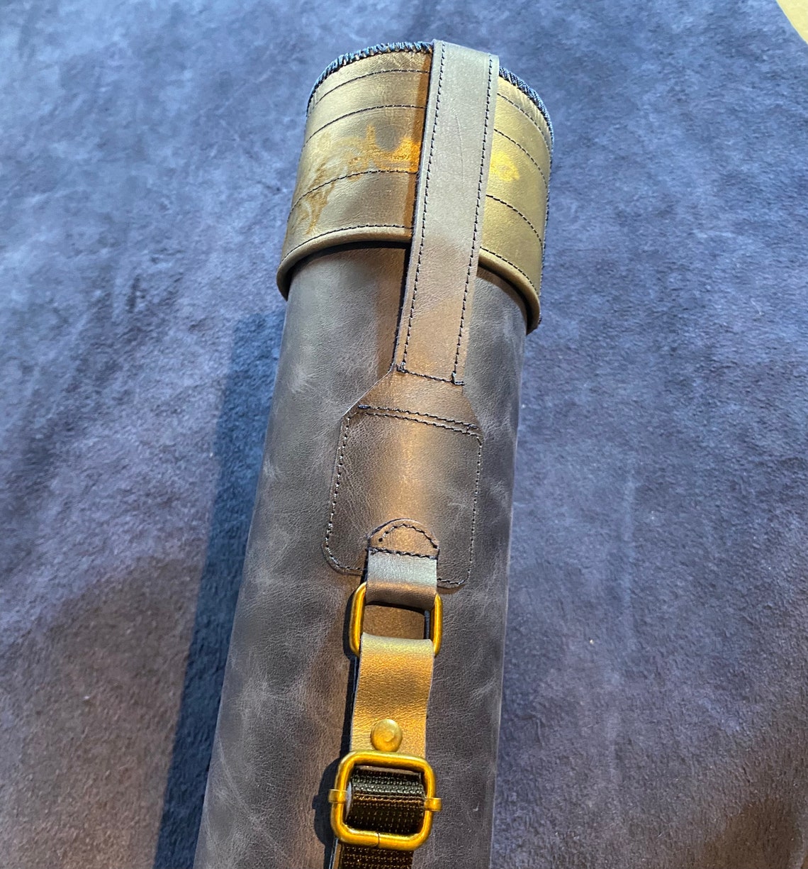 Leather Tube∅9 Cm.leather Map Case.bag for Architects.vintage Tube Case ...