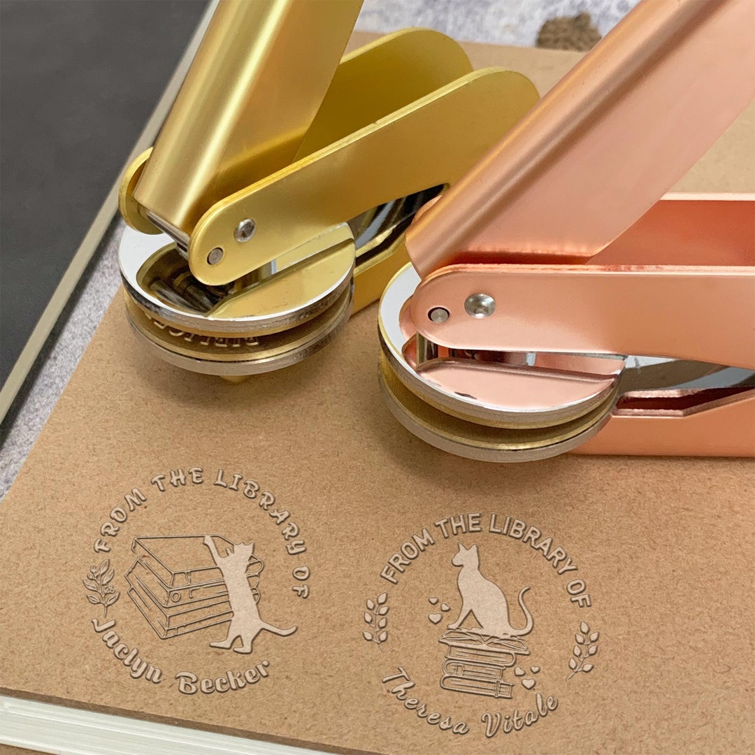 Book Embosser Personalized | Custom Book Stamp | From the Library of ...