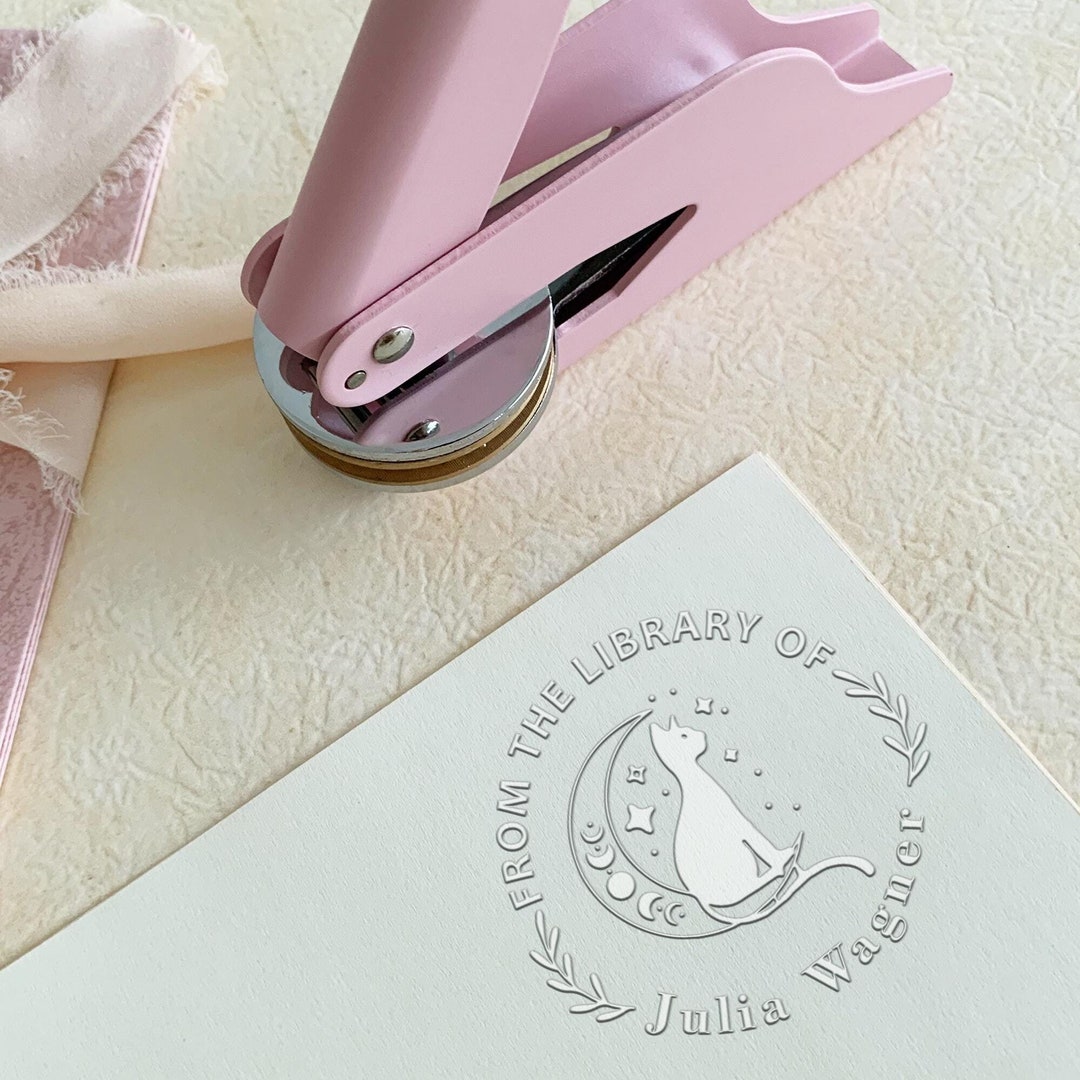 Book Embosser Personalized | Custom From the Library of Book Stamp ...