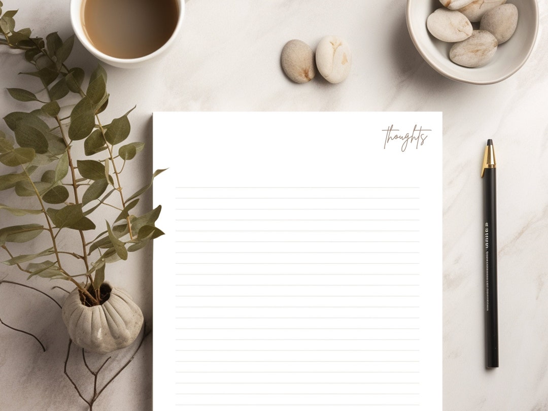 Printable Daily Notes: Journal Entry, Thoughts Template, Wellness and ...