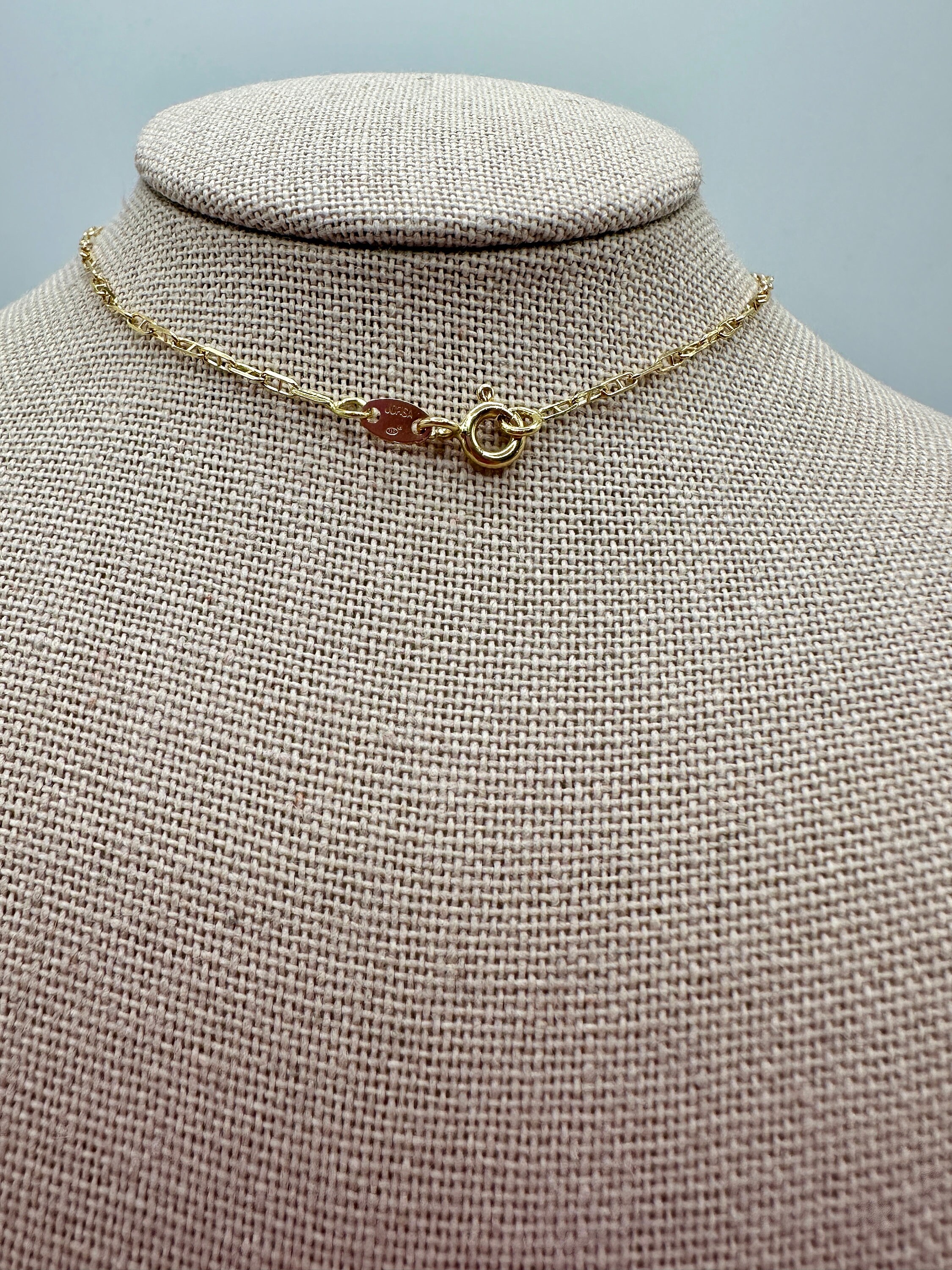 18K Yellow Gold Mariner Style Chain - Etsy