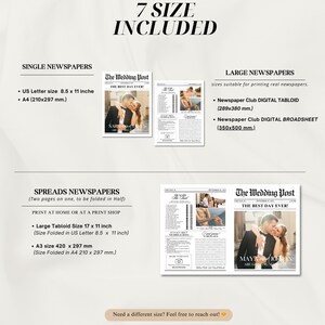 Wedding Newspaper Template: Editable Canva Itinerary (digital Download ...
