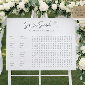 Custom Wedding Word Search Template, Sip and Solve Wedding Puzzle Games ...