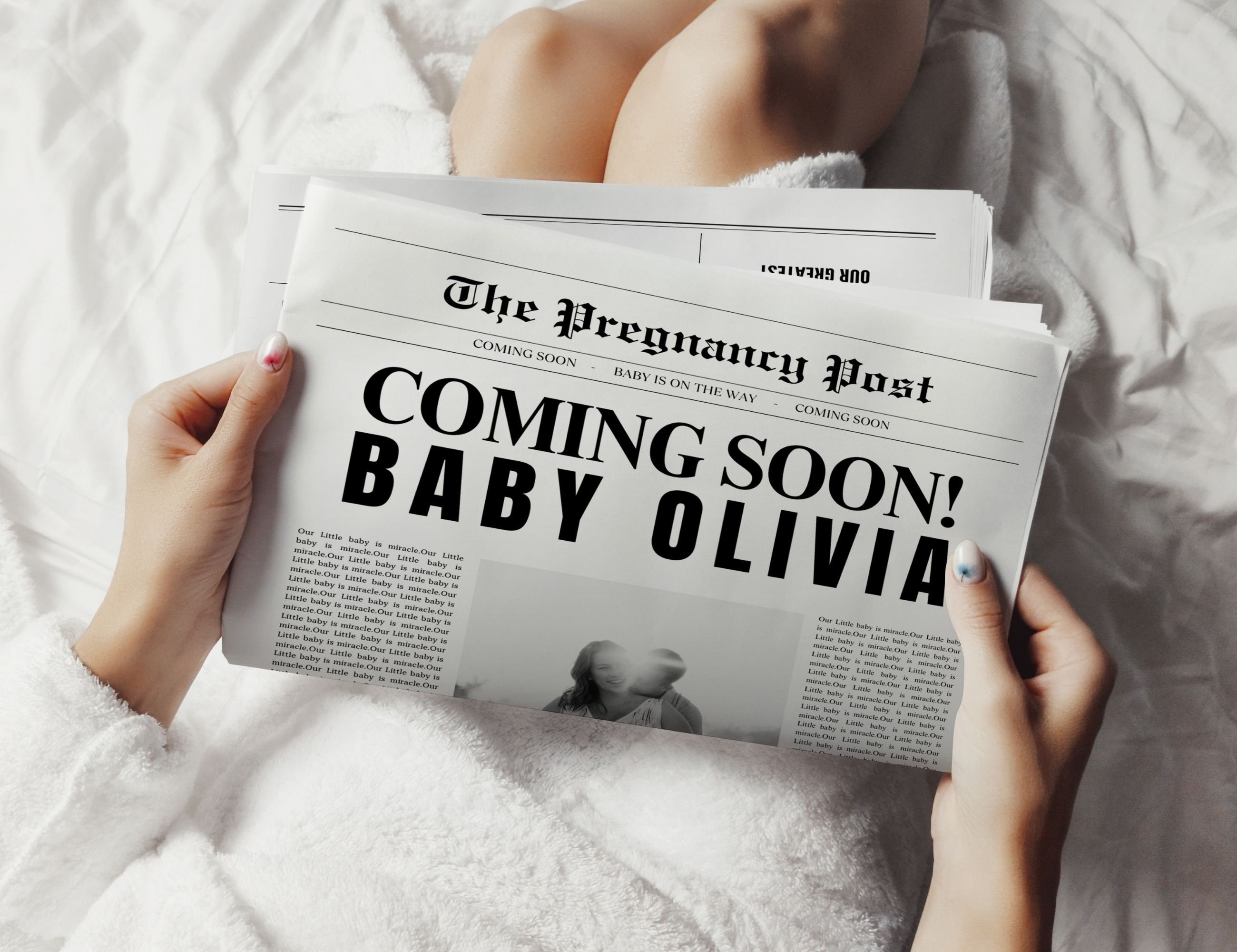 Baby Announcement Newspaper Template, Large Pregnancy Announcement ...