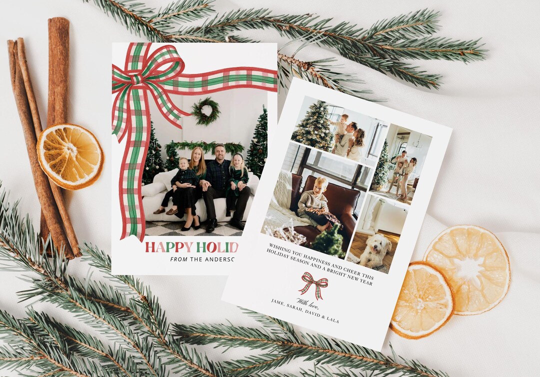 Christmas Card Newspaper Year in Review Template, Editable Holiday ...