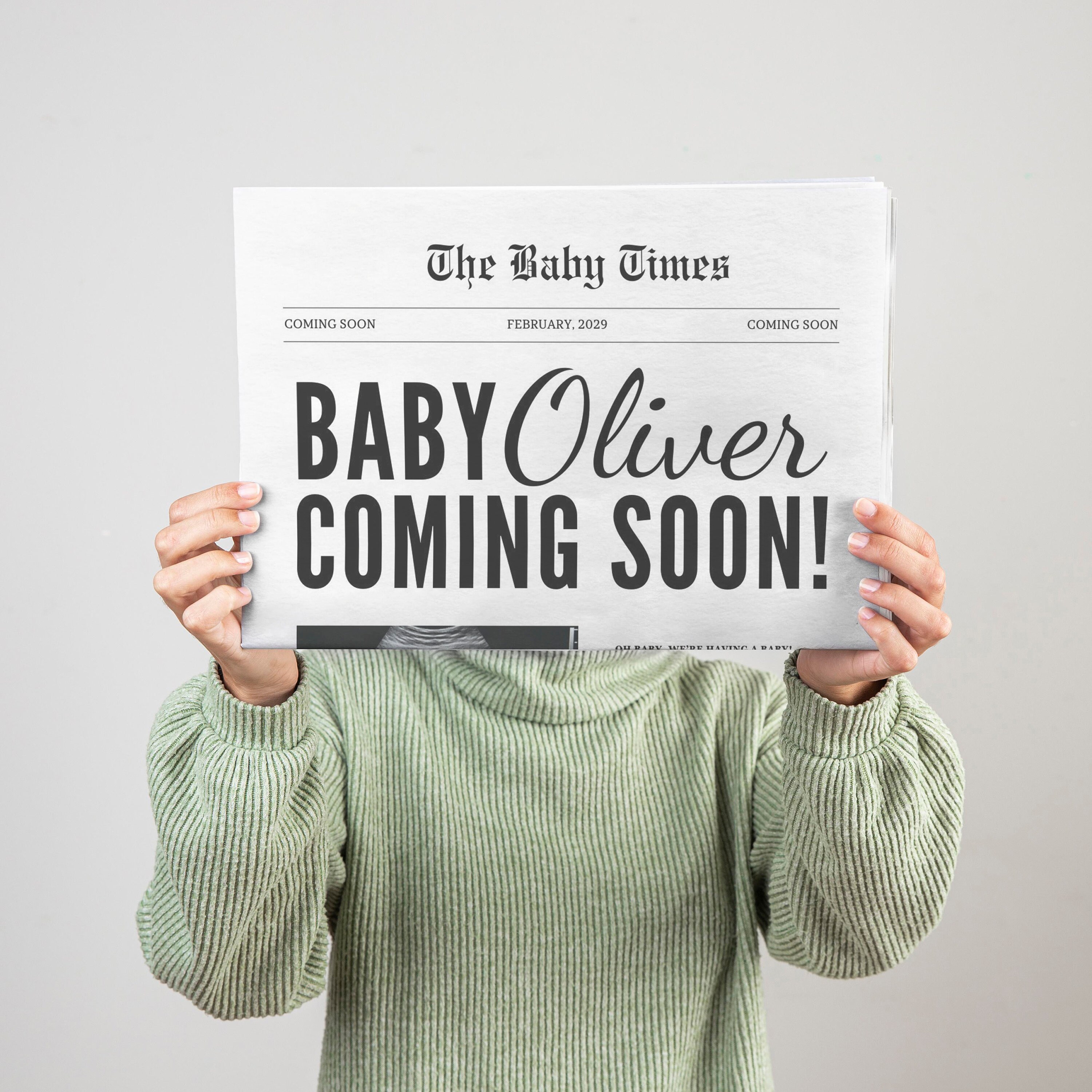 Baby Announcement Newspaper Template, Canva Editable Newspaper,large ...