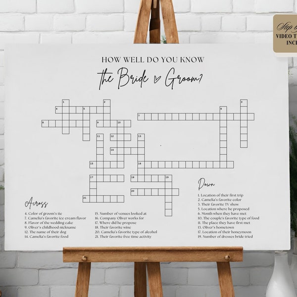 Custom Crossword Puzzle - Etsy