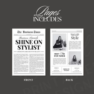 Business Newspaper Canva Template: Branding Announcement, Photoshoot ...