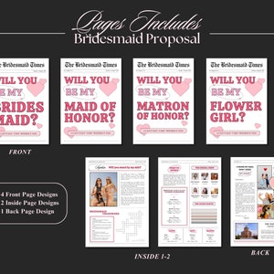 Newspaper Bridesmaid Proposal Flower Wrap: Editable Template (digital ...