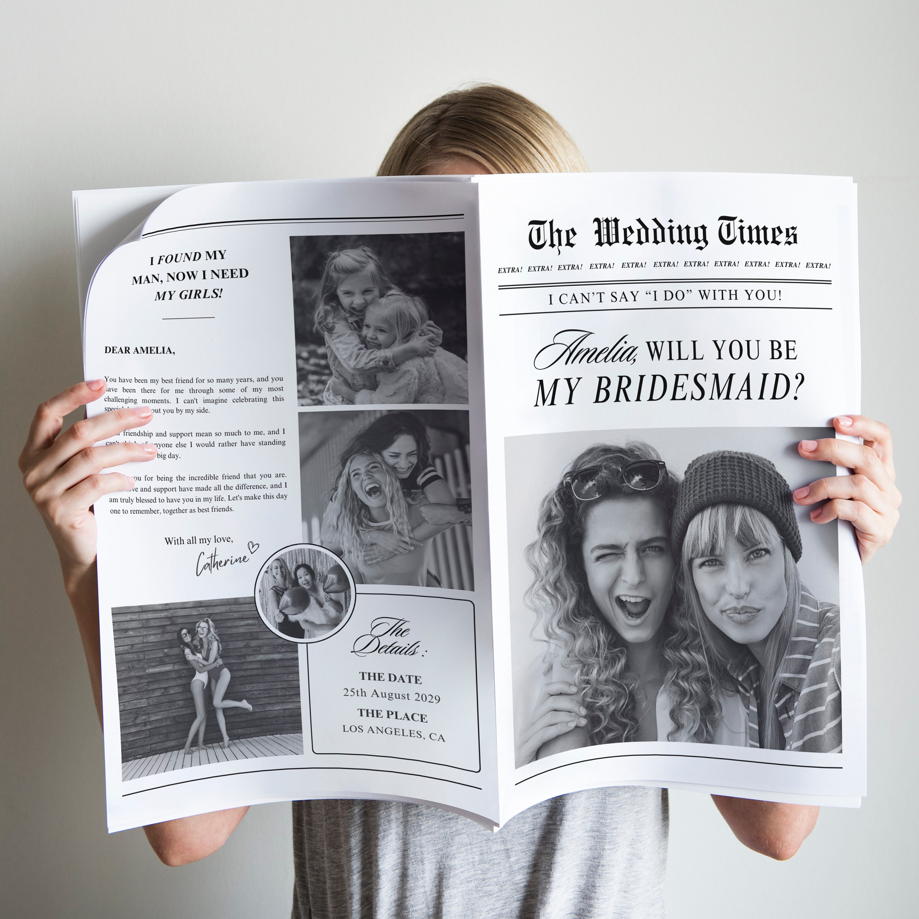 Bridesmaid Proposal Newspaper Template Bouquet, Bridesmaid Bouquet ...