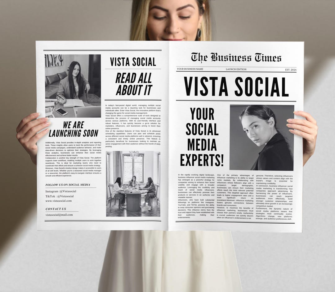Canva Business Newspaper Template: Editable Announcement (PDF) - Etsy