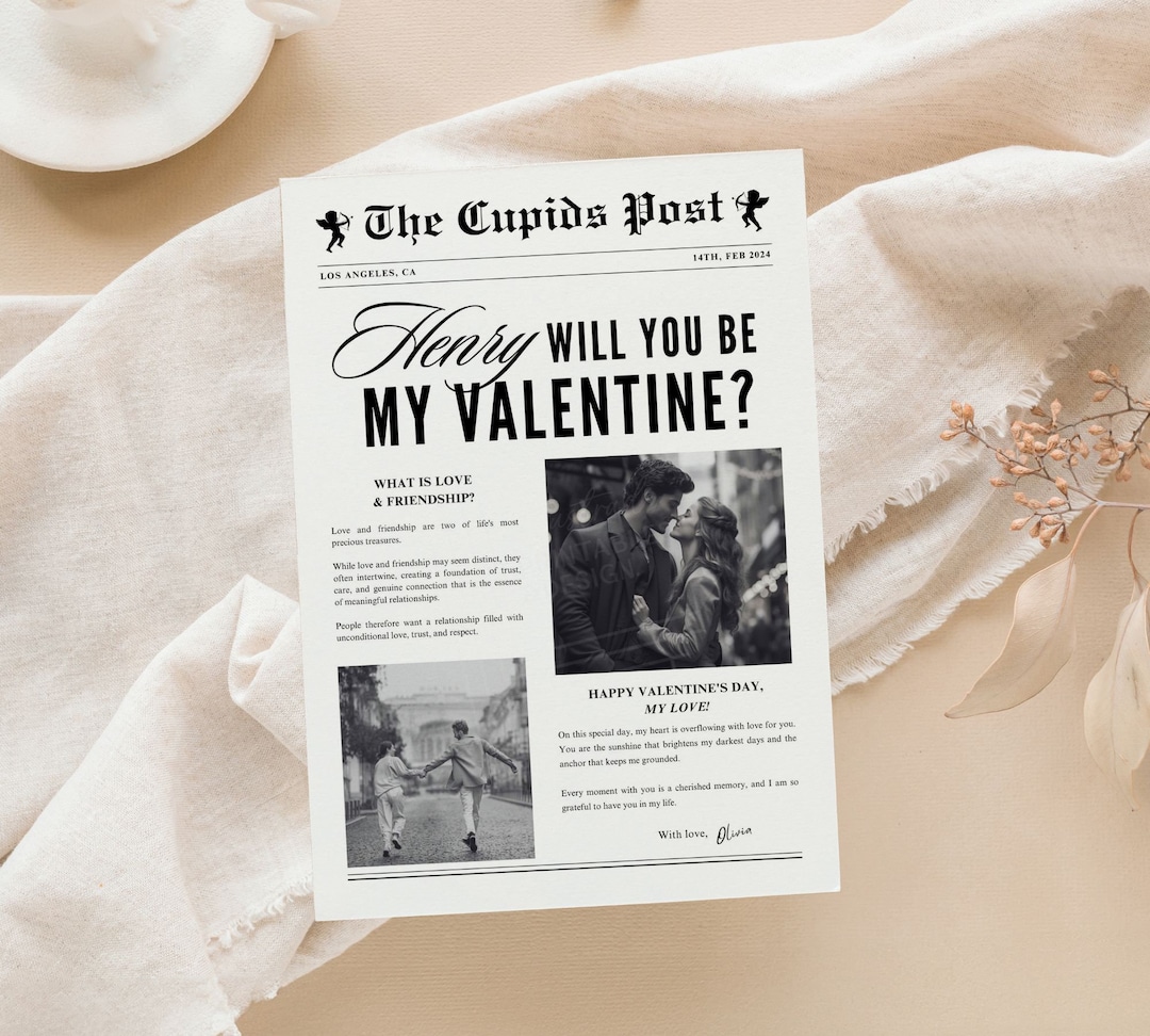 Valentine Day Newspaper Template, Will You Be My Galantine ...