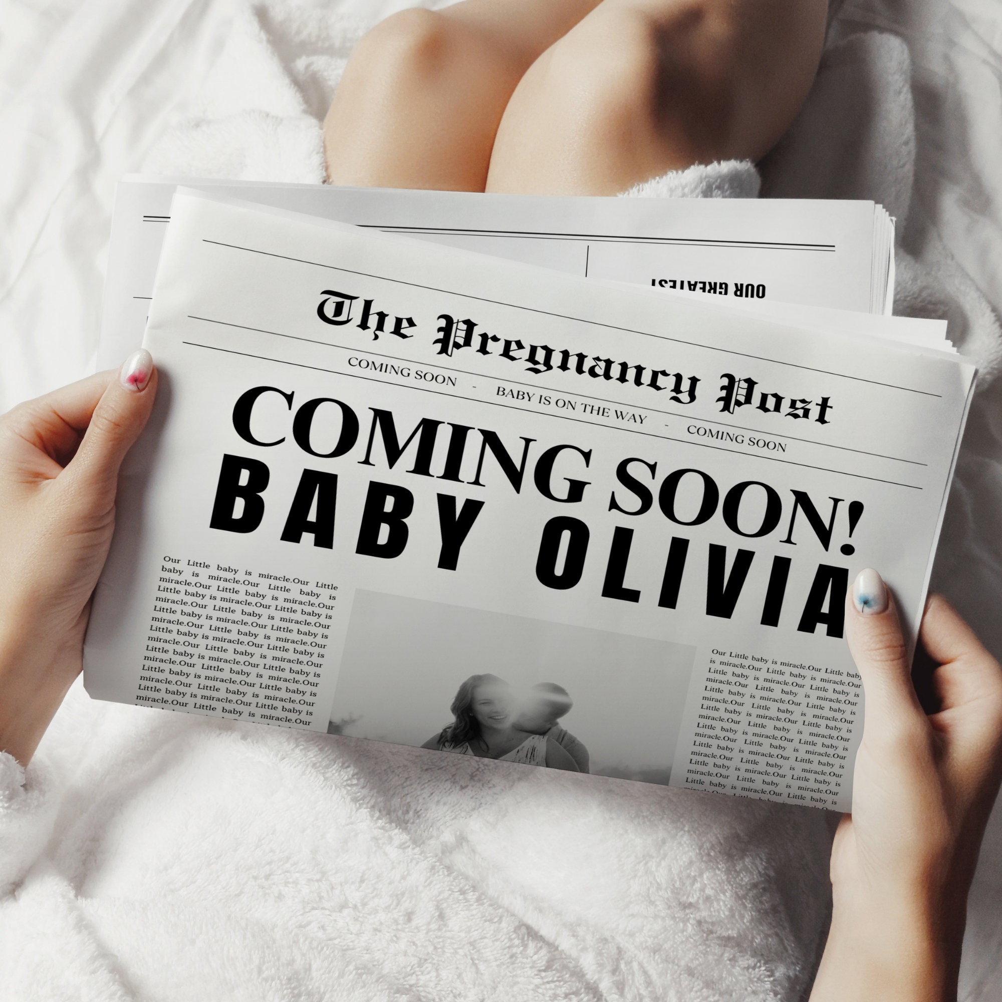 Baby Announcement Newspaper Template, Large Pregnancy Announcement ...