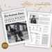 Editable Graduation Newspaper Template, Canva Newspaper Graduation ...