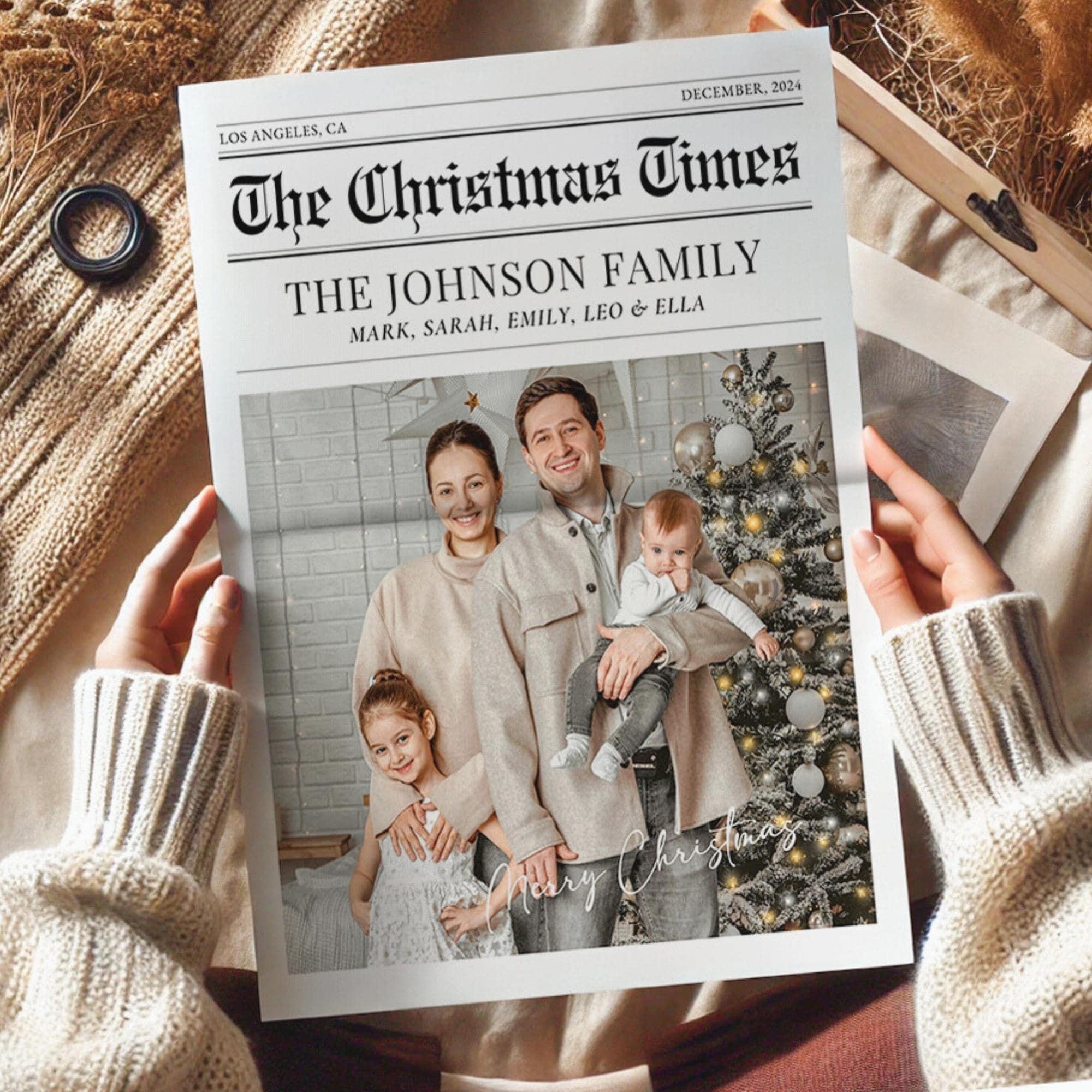 Editable Christmas Newspaper Template: Family Holiday Newsletter ...