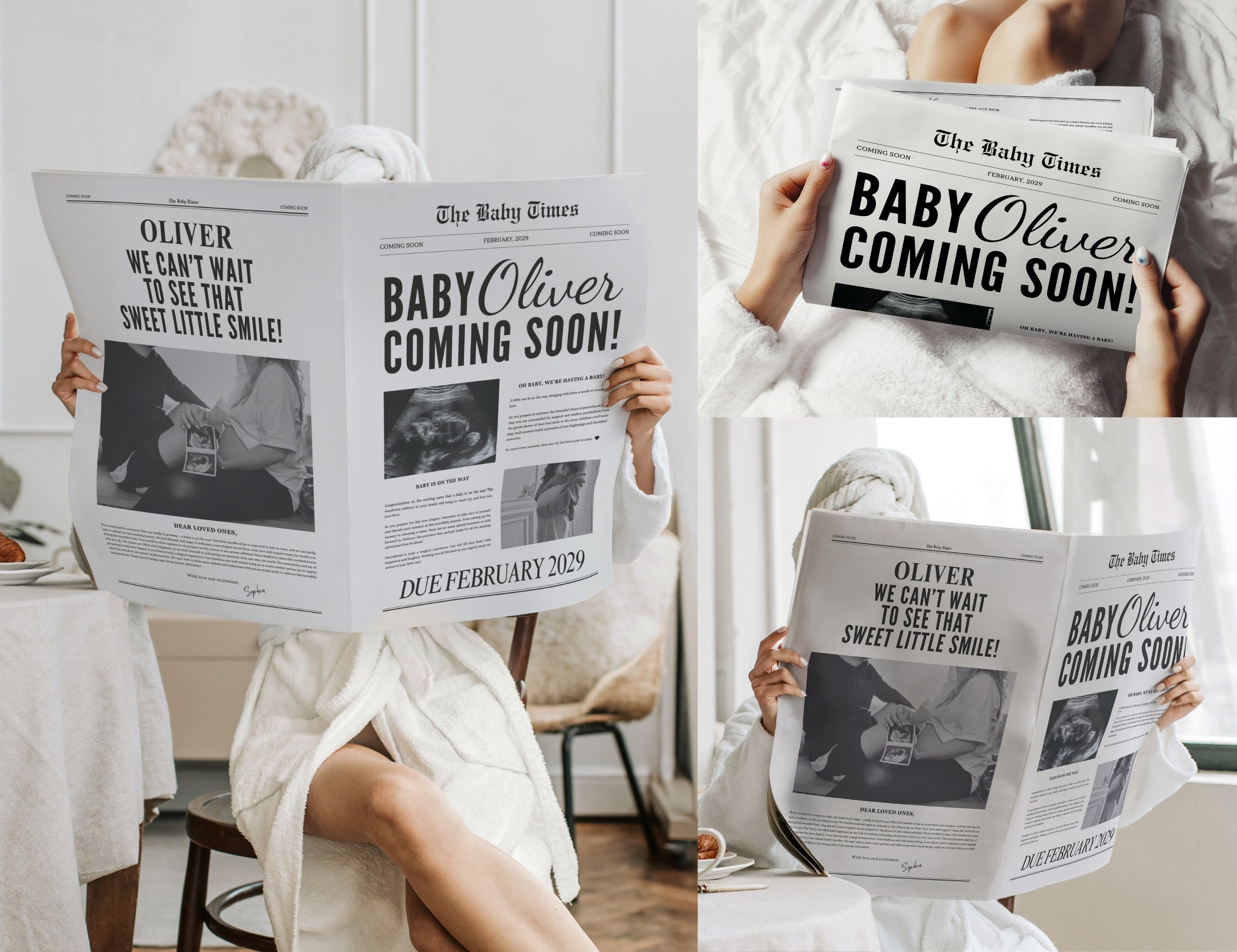 Baby Announcement Newspaper Template, Canva Editable Newspaper,large ...