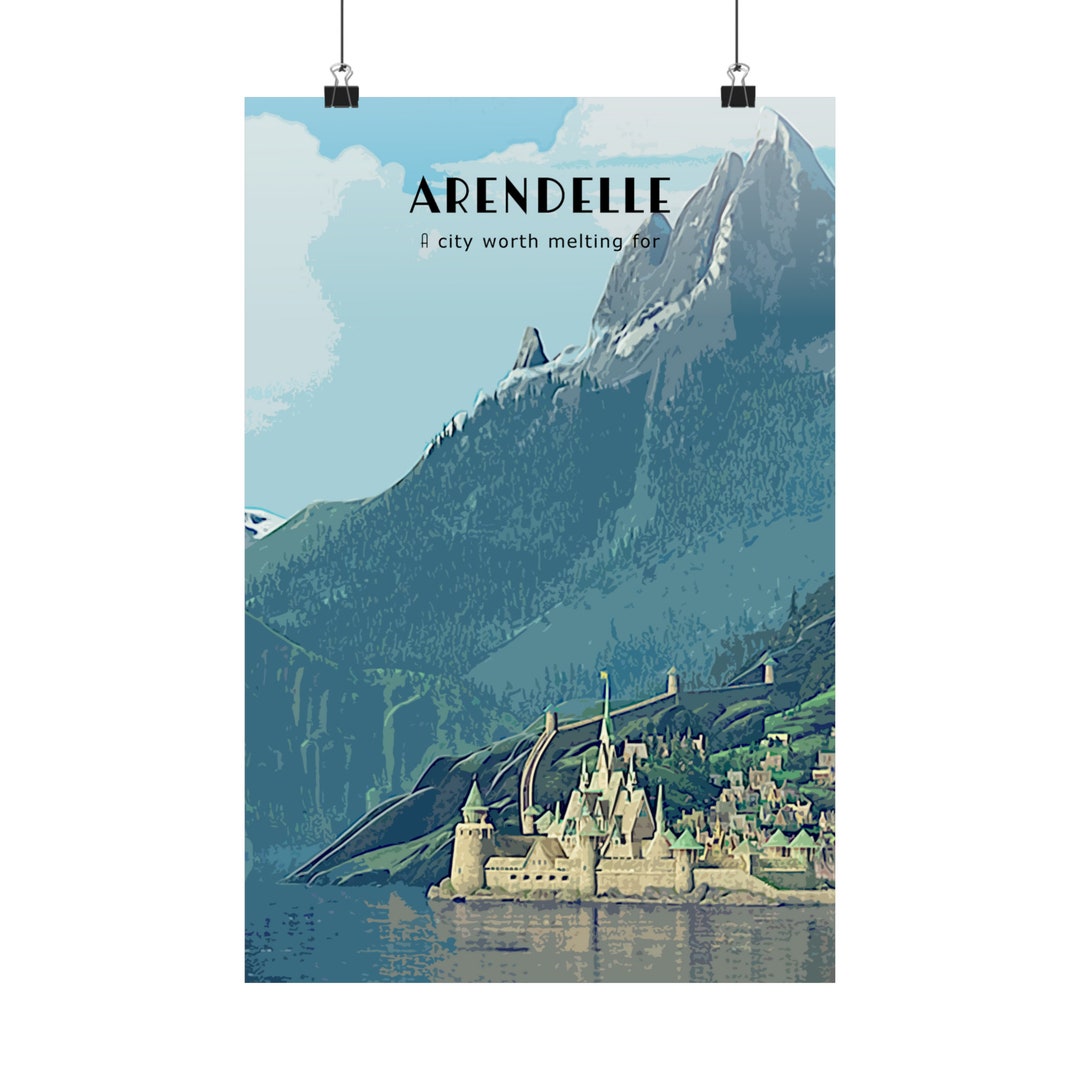 Landscape Travel Poster, Fantasy Art Print, Arendelle Poster, Frozen ...