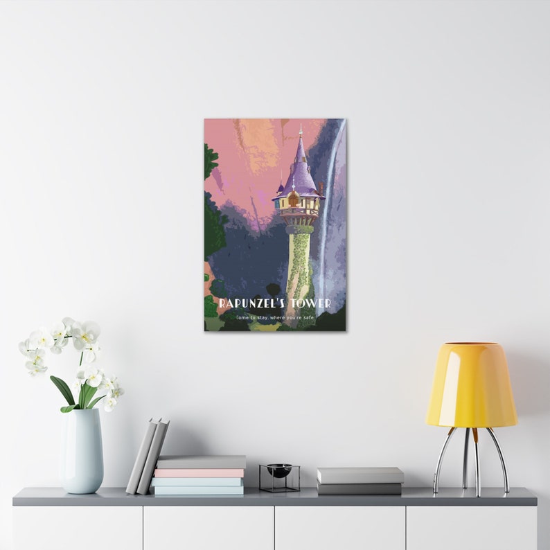 Fantasy Travel Art Canvas, Rapunzel's Tower Art Print, Fairytale Canvas ...
