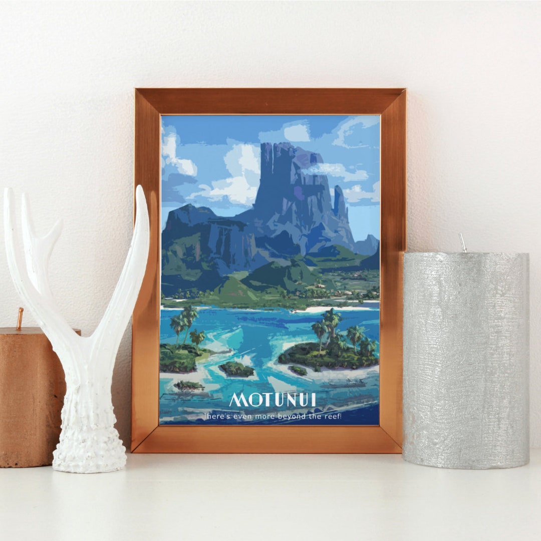 Tropical Island Travel Poster Digital Print, Island Art, Motunui ...