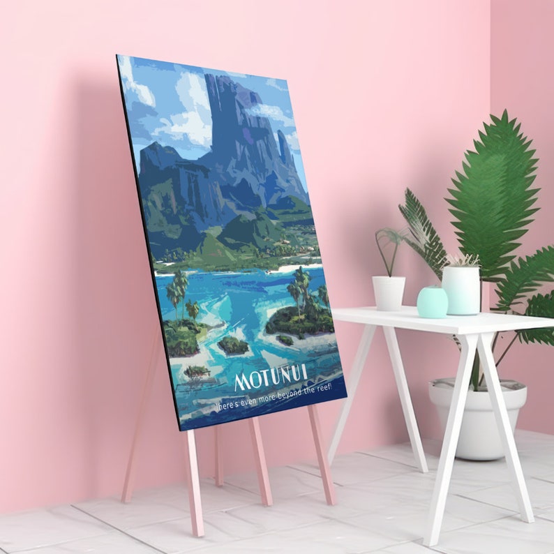 Landscape Travel Art Canvas, Motunui Island Art Print, Moana Movie ...
