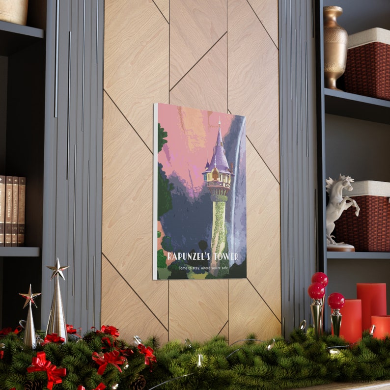 Fantasy Travel Art Canvas, Rapunzel's Tower Art Print, Fairytale Canvas ...