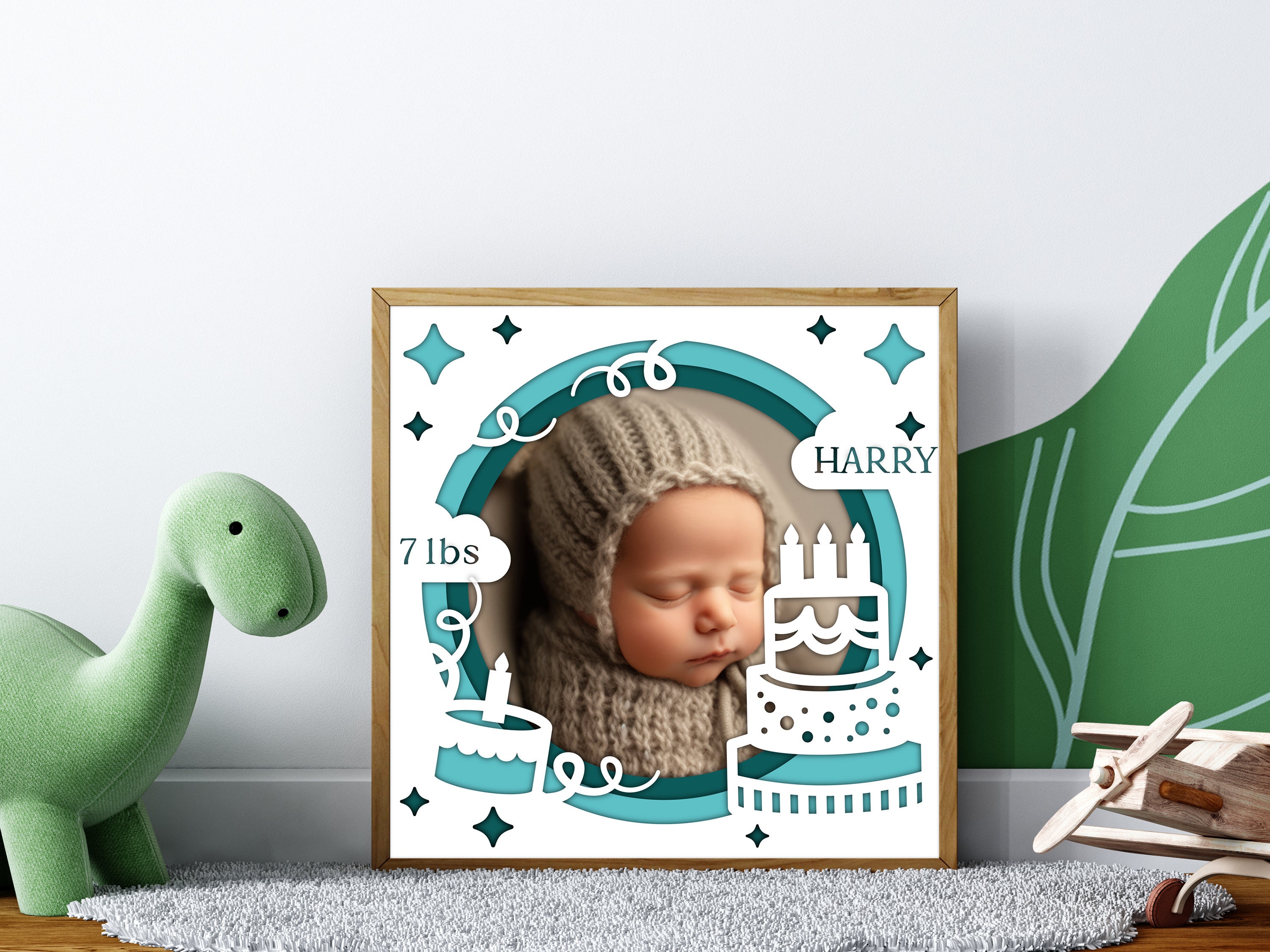 3D Baby Boy Photo Frame Shadow Box SVG, Multi-layered Paper Cut, 3D ...