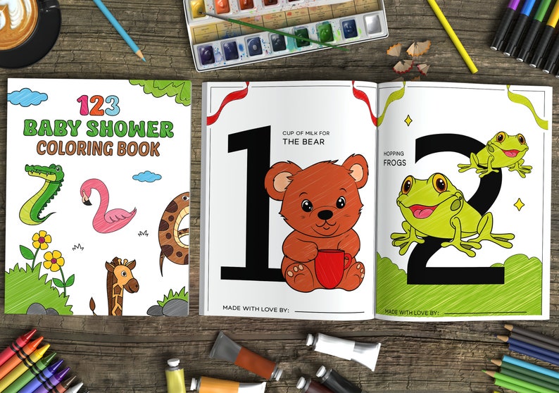 Libro para colorear ABC imprimible y 123 Baby Shower / Alfabeto de ...