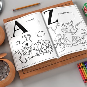 ABC Baby Shower Coloring Book , Animal Alphabet Coloring Pages , Baby ...