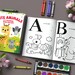 ABC Baby Shower Coloring Book, Animal Alphabet Coloring Pages, Baby ...
