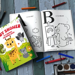ABC Baby Shower Coloring Book , Animal Alphabet Coloring Pages , Baby ...