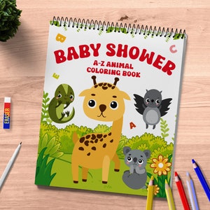 ABC Baby Shower Coloring Book , Animal Alphabet Coloring Pages , Baby ...
