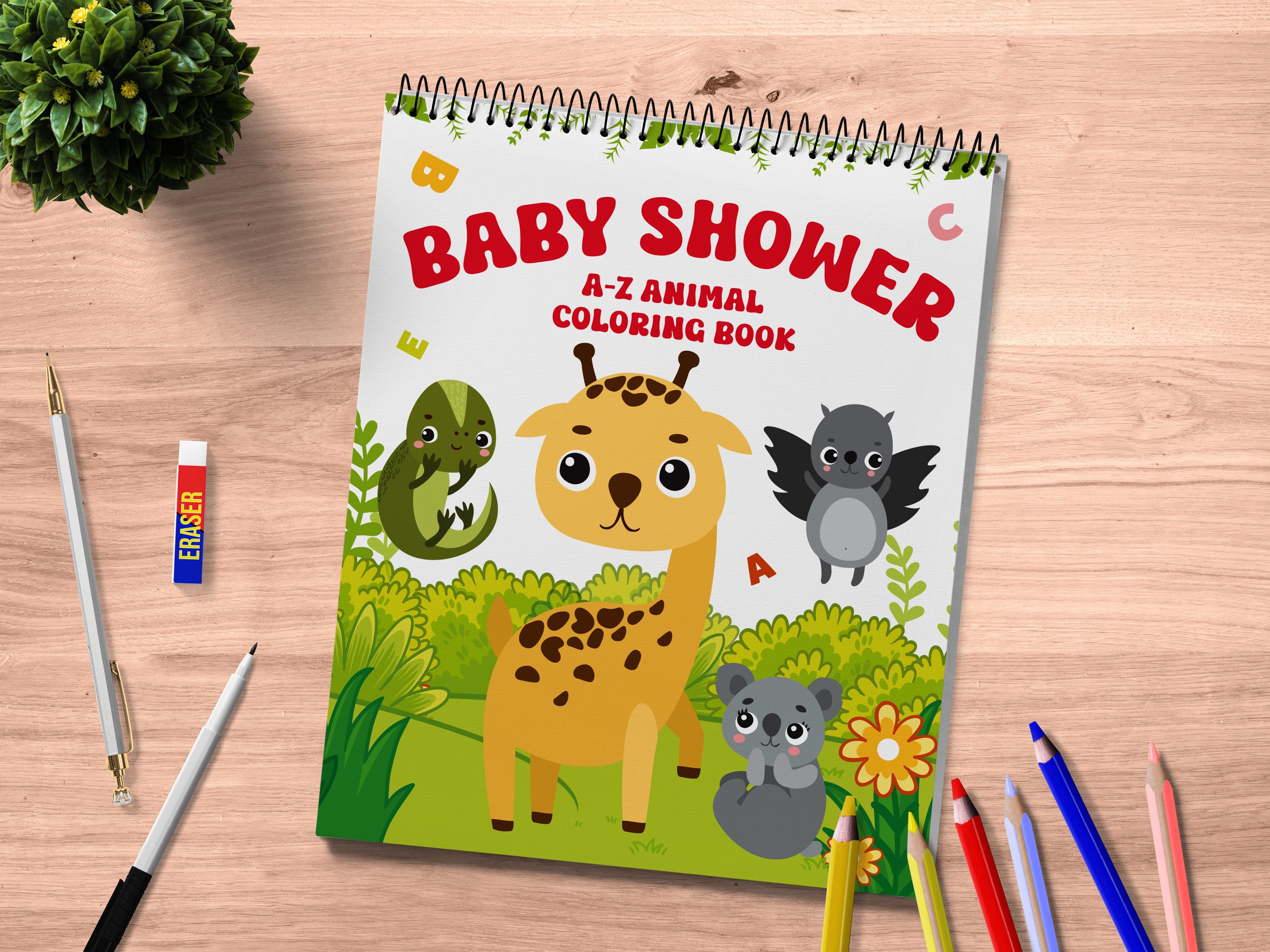 ABC Baby Shower Coloring Book , Animal Alphabet Coloring Pages , Baby ...