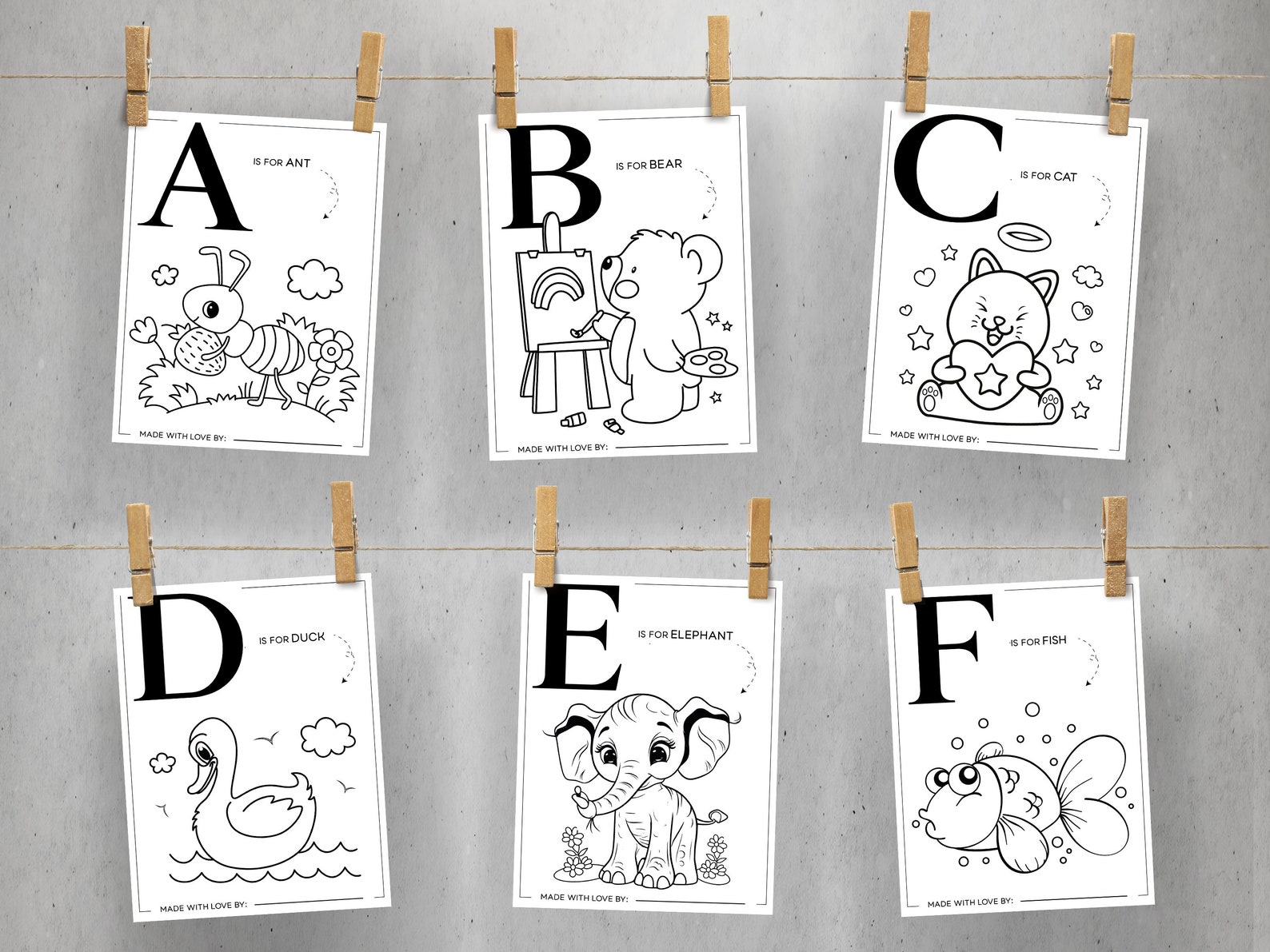 ABC Baby Shower Coloring Book , Animal Alphabet Coloring Pages , Baby ...
