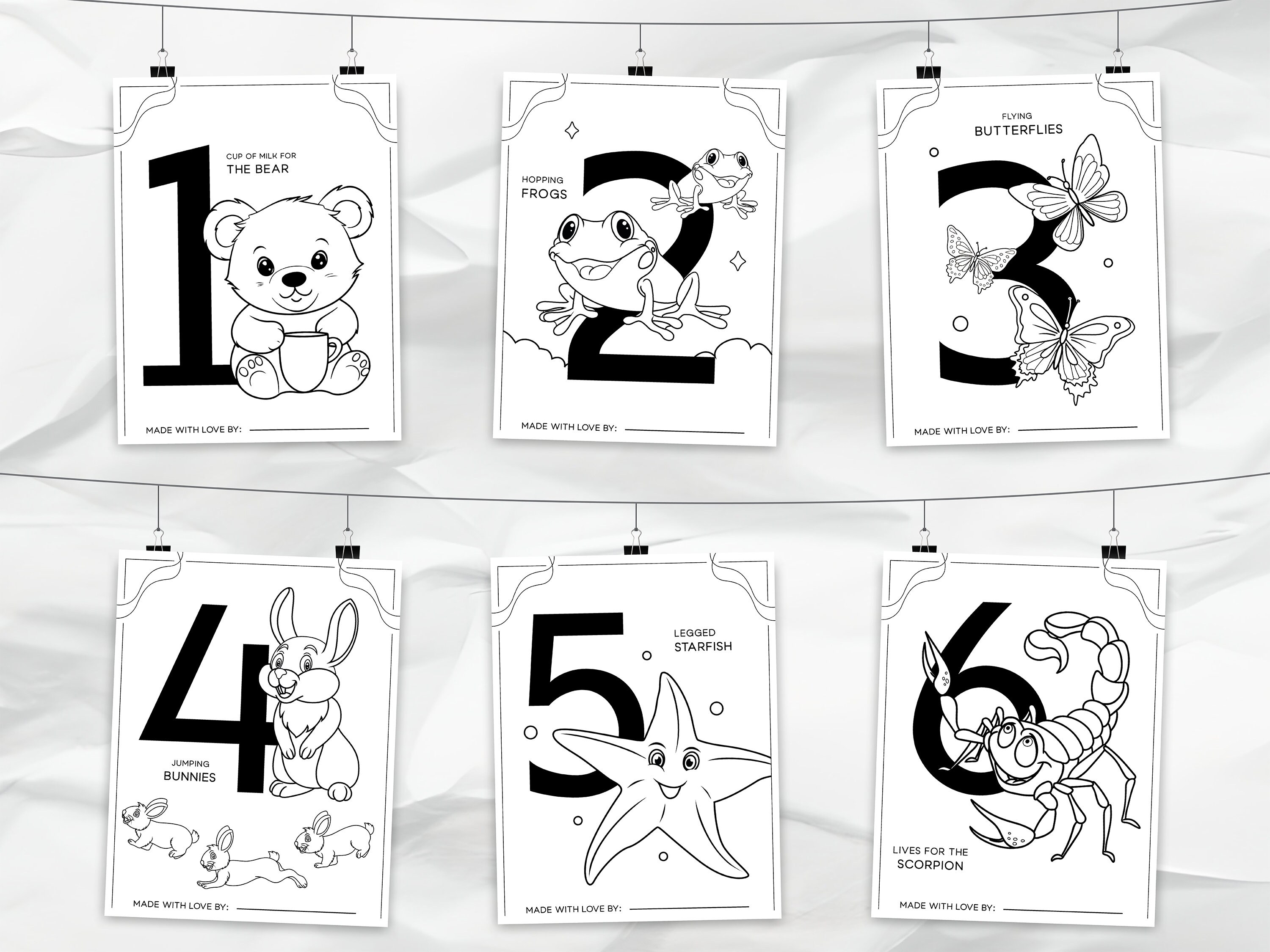 Baby Shower Game 123 Coloring Book Numbers Coloring Pages Counting ...