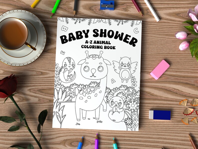 Libro para colorear ABC imprimible y 123 Baby Shower / Alfabeto de ...