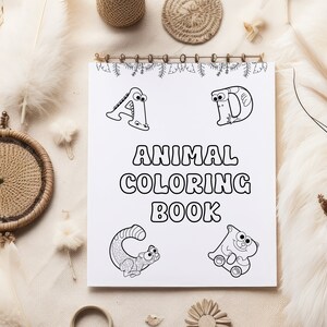 ABC Baby Shower Coloring Book, Animal Alphabet Coloring Pages, Baby ...