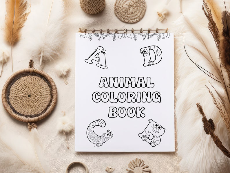 ABC Baby Shower Coloring Book, Animal Alphabet Coloring Pages, Baby ...