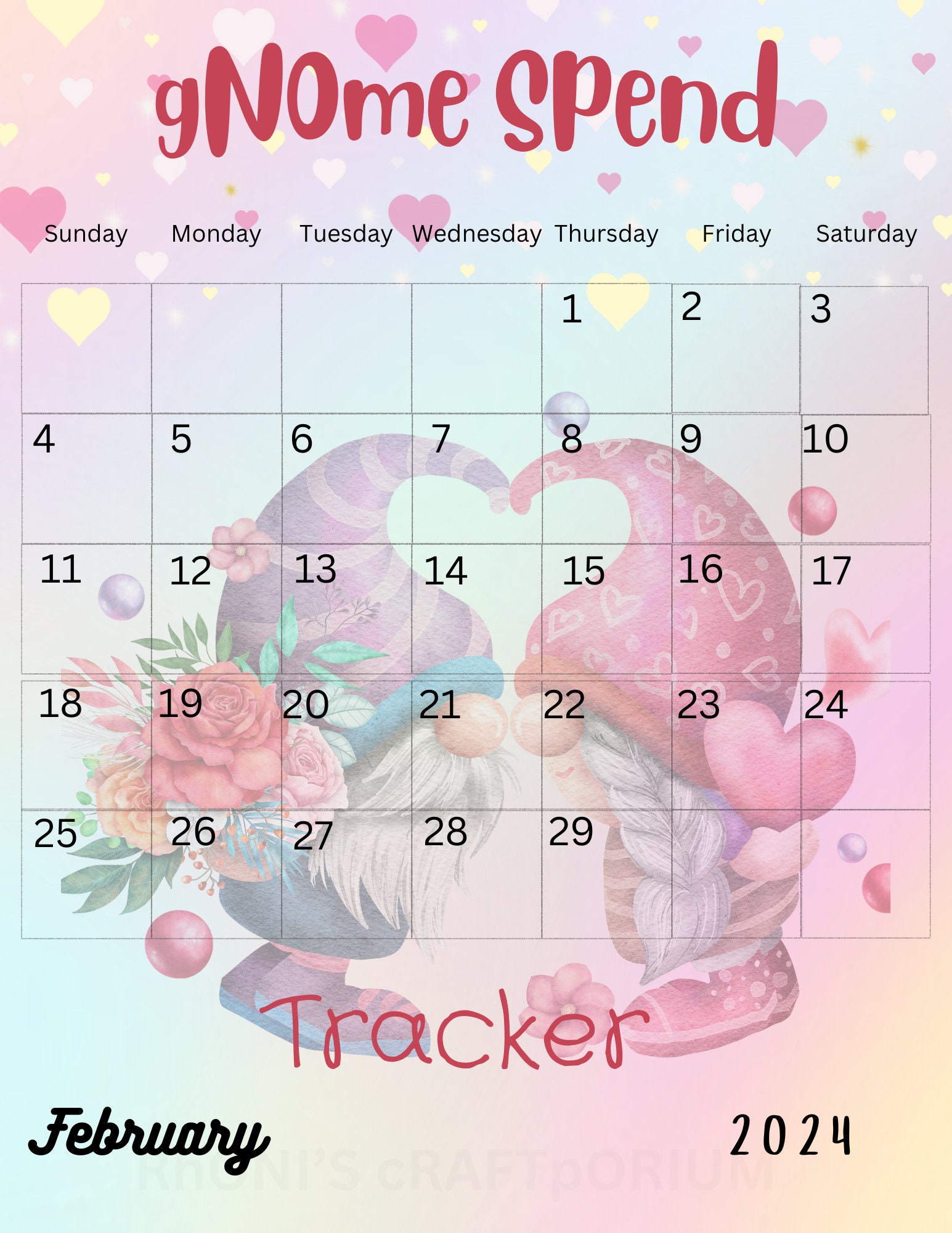 2024 Gnome Spend Tracker, Savings Tracker, Cash Stuffing, Gnomes - Etsy