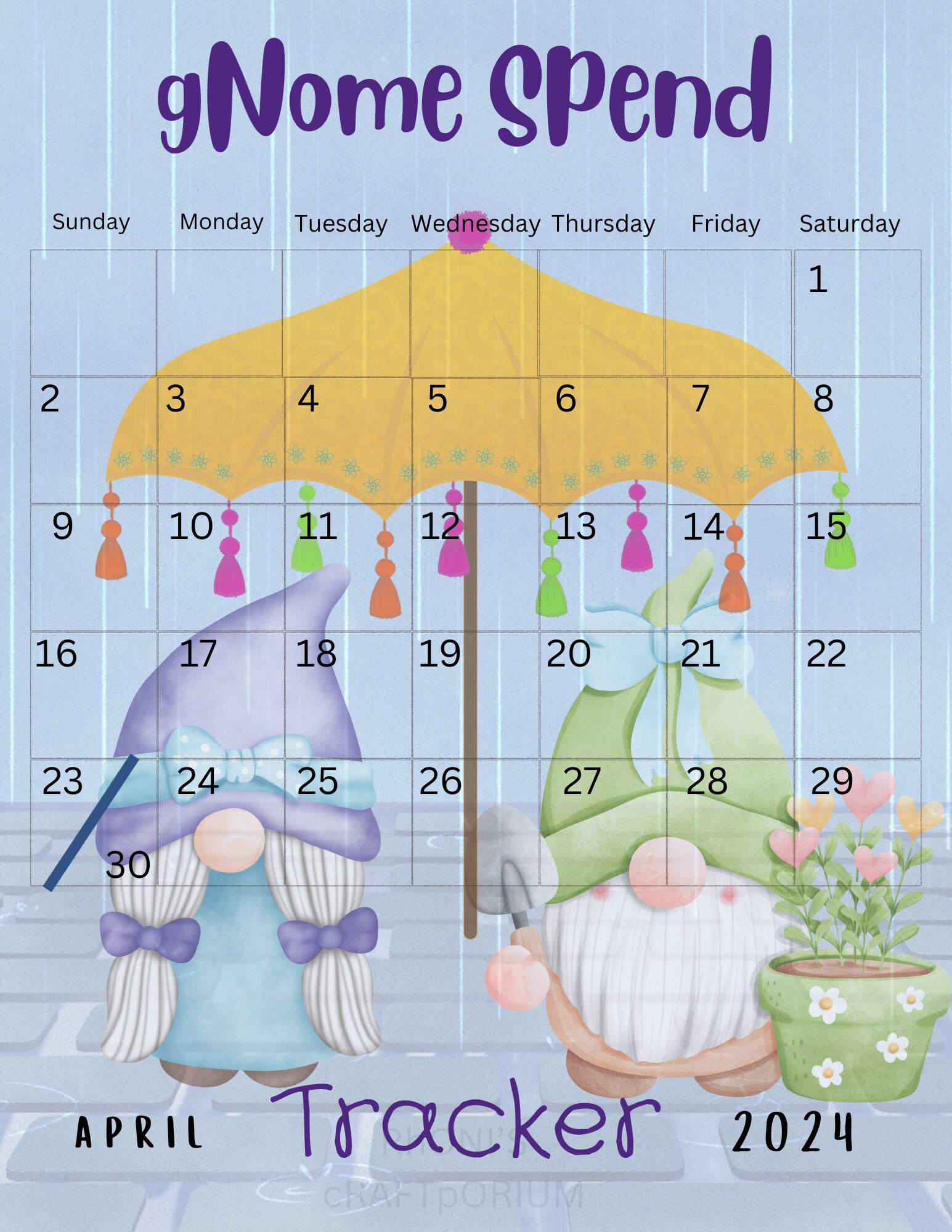 2024 Gnome Spend Tracker, Savings Tracker, Cash Stuffing, Gnomes - Etsy