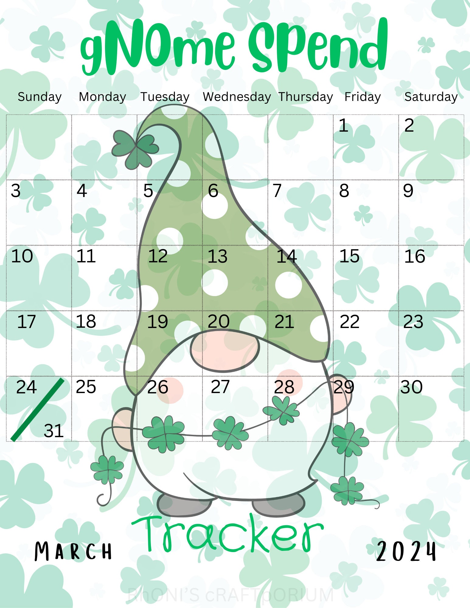 2024 Gnome Spend Tracker, Savings Tracker, Cash Stuffing, Gnomes - Etsy