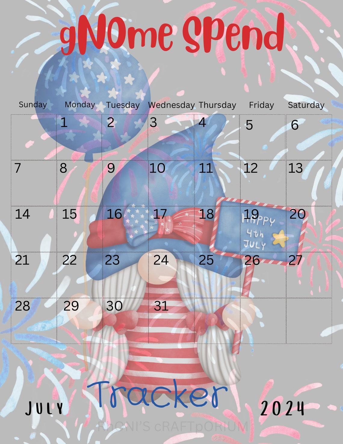 2024 Gnome Spend Tracker, Savings Tracker, Cash Stuffing, Gnomes - Etsy