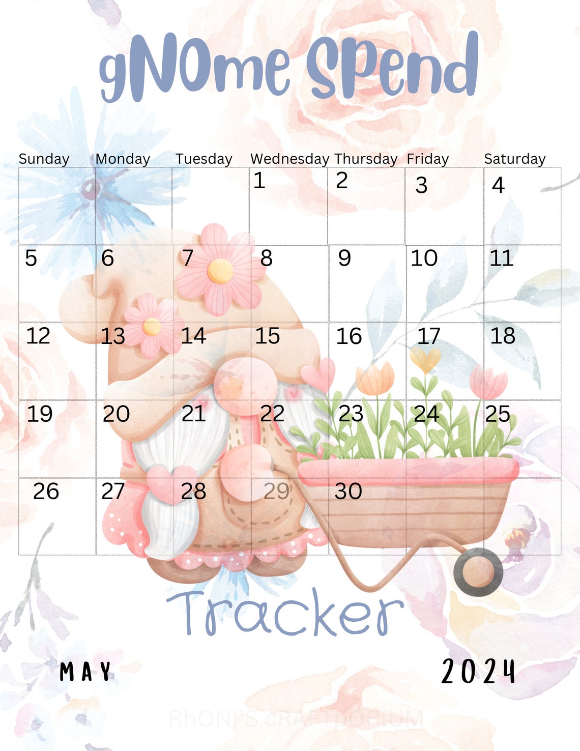 2024 Gnome Spend Tracker, Savings Tracker, Cash Stuffing, Gnomes - Etsy