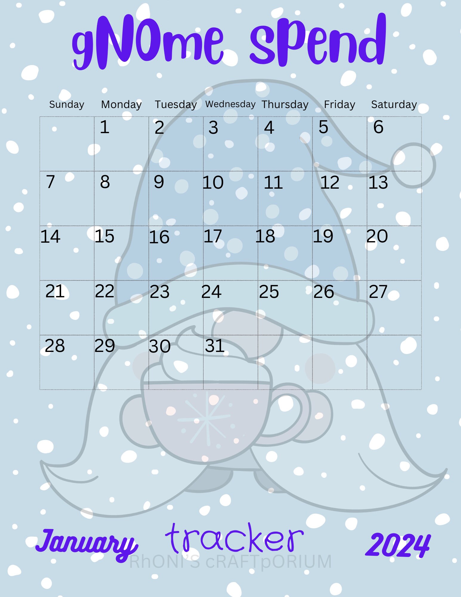 2024 Gnome Spend Tracker, Savings Tracker, Cash Stuffing, Gnomes - Etsy