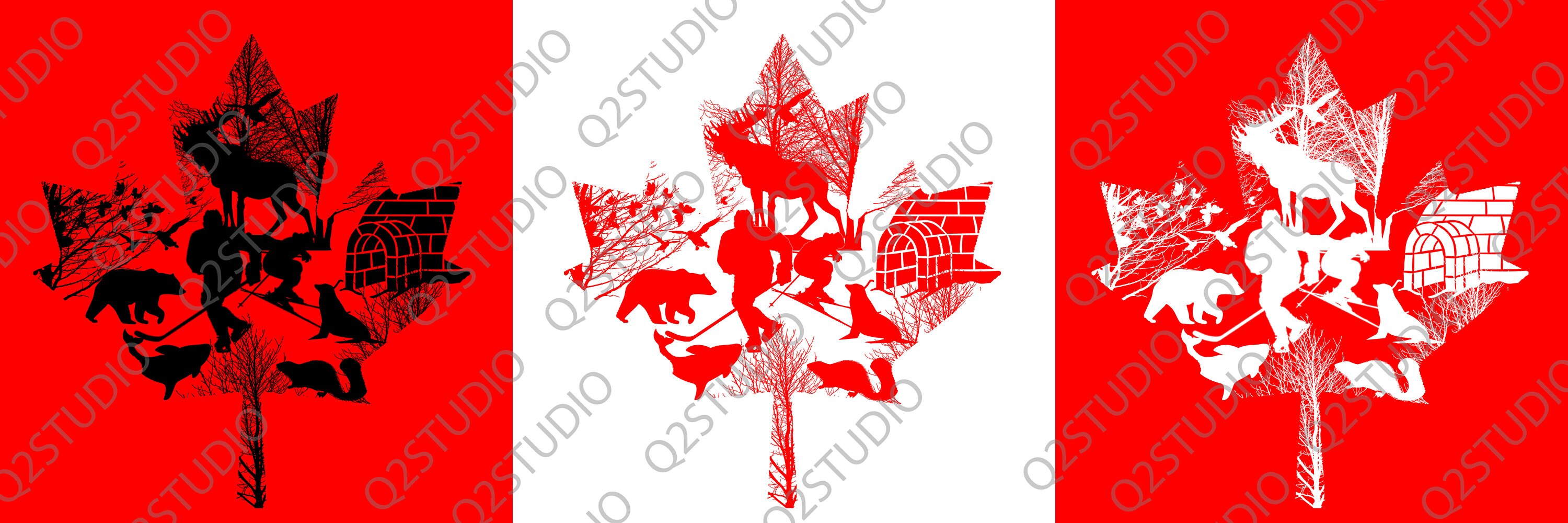 Canada Maple Leaf, Clip Art PSD, PNG, DXF, Pdf, Digital File, Digital ...