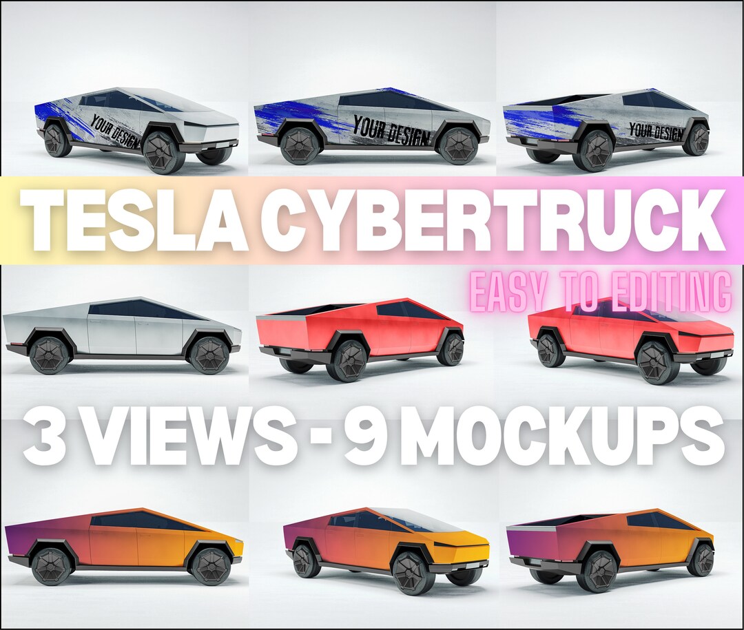 Tesla Cybertruck Mockup for Your Design I Car Decal Mockup I Mockup ...