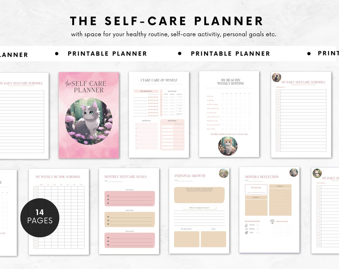 Self Care Planner Printable, Mental Health Planner, Mindfulness Journal ...