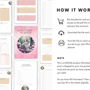 Self Care Planner Printable, Mental Health Planner, Mindfulness Journal ...