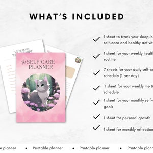 Self Care Planner Printable, Mental Health Planner, Mindfulness Journal ...