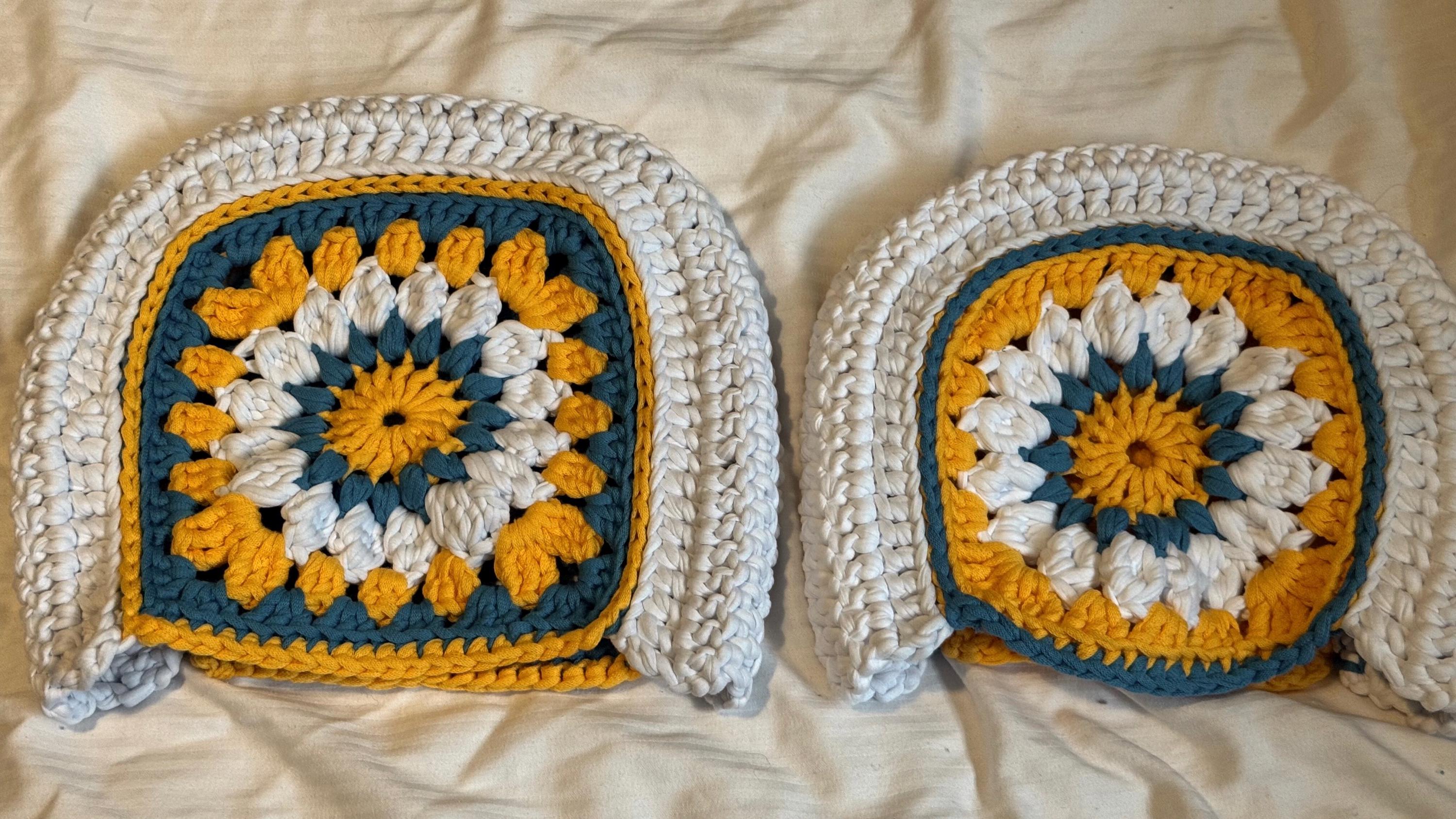Granny Square Crochet Car Headrest Cover Pattern PDF | DIY Crochet Car ...